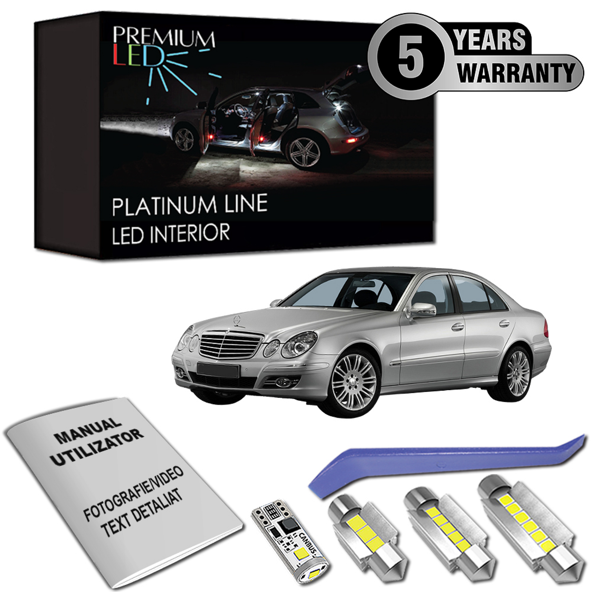 Pachet 22 LED-uri Lumini Interior - MERCEDES W211 SEDAN - LuxLED